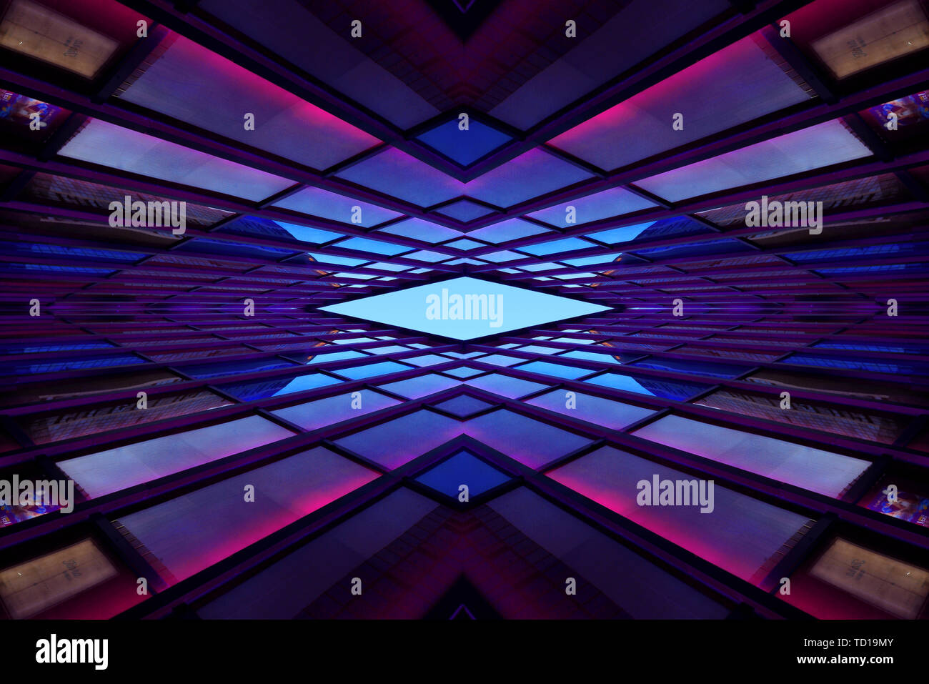 In 2017, a collage of visual graphics on architectural structures Stock ...