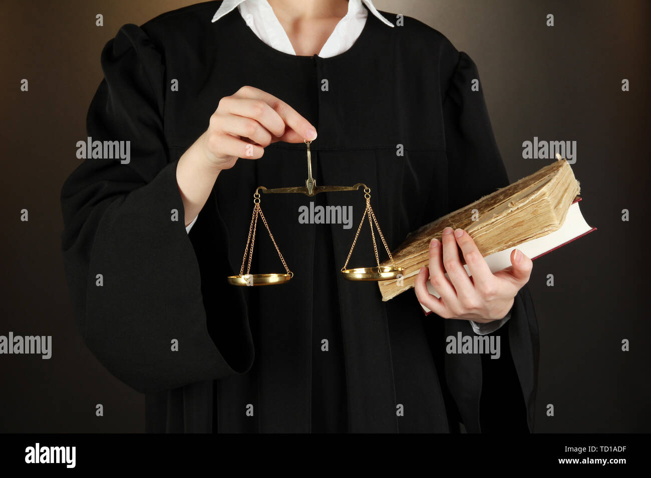 Judge on black background Stock Photo - Alamy