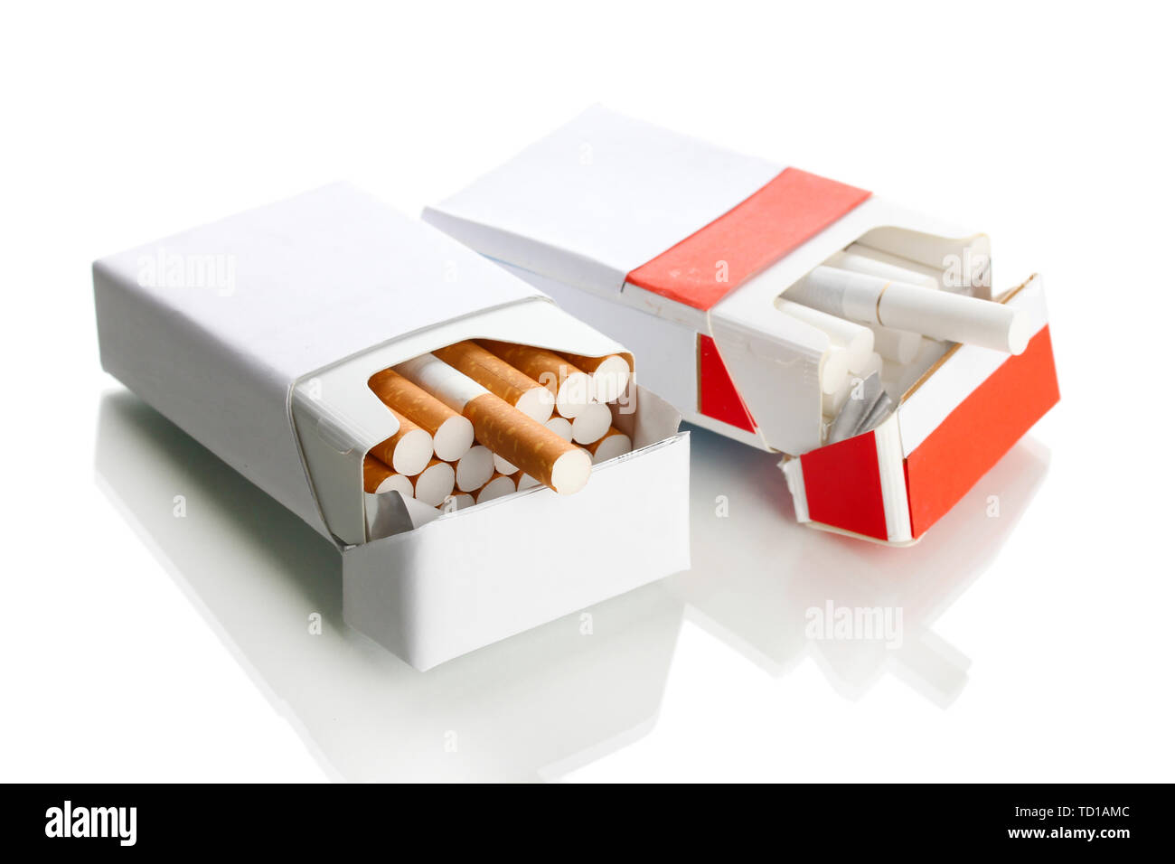 Boxes of cigarettes, isolated on a white Stock Photo - Alamy