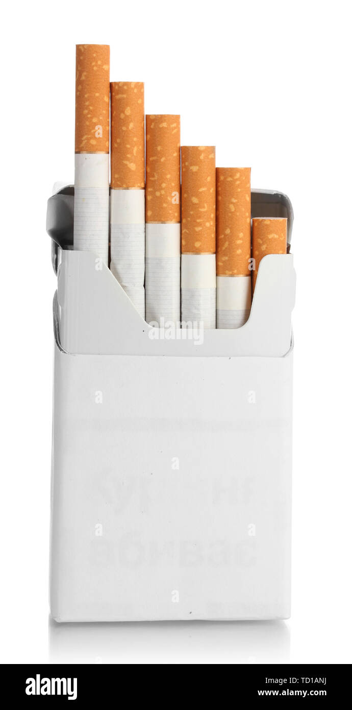 Box of cigarettes, isolated on a white Stock Photo - Alamy