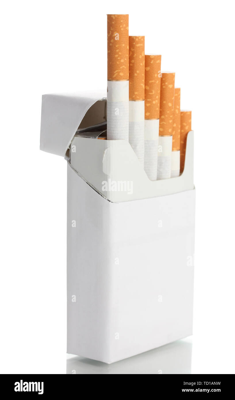 Box of cigarettes, isolated on a white Stock Photo - Alamy