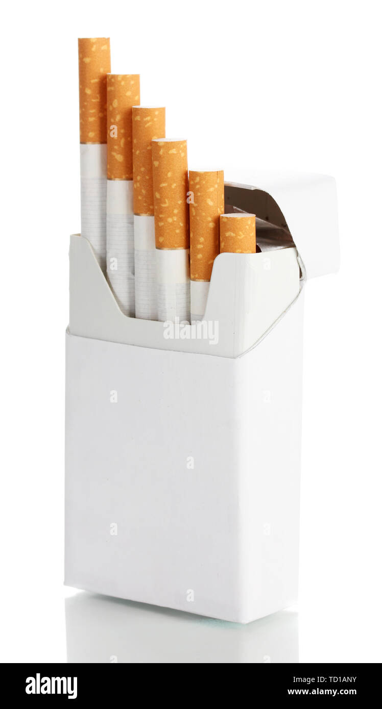 Box of cigarettes, isolated on a white Stock Photo - Alamy