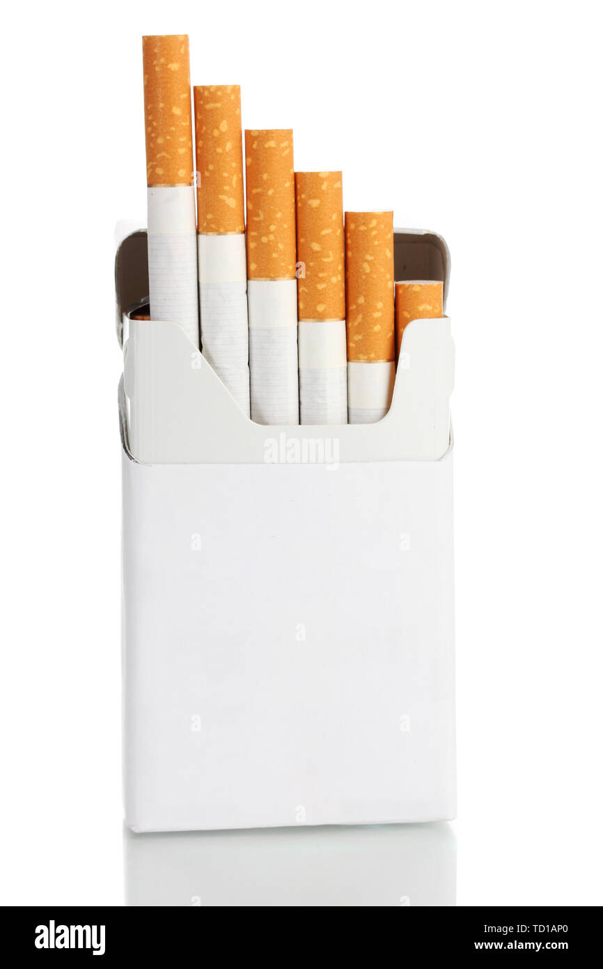 Box of cigarettes, isolated on a white Stock Photo - Alamy