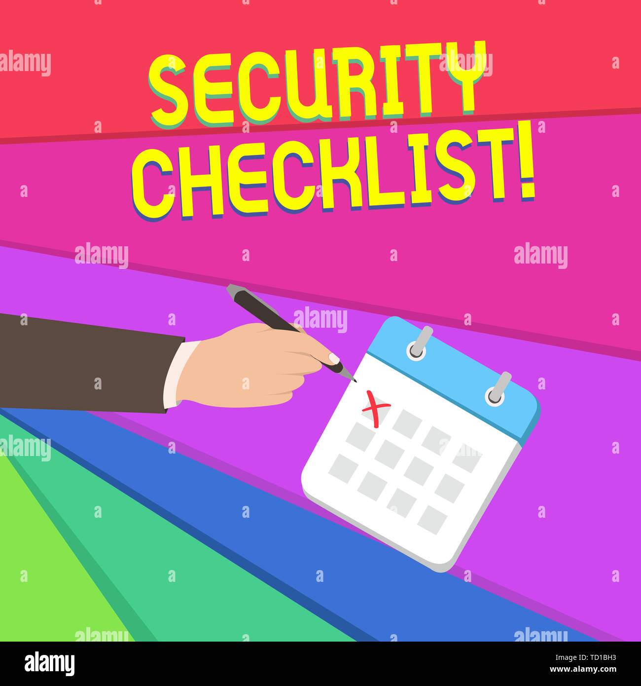 Handwriting Text Writing Security Checklist Conceptual Photo Protection Of Data And System