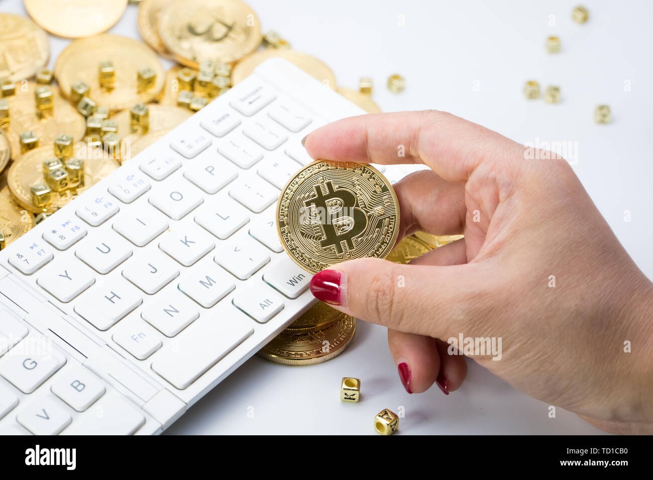 Bitcoin, block chain Stock Photo - Alamy