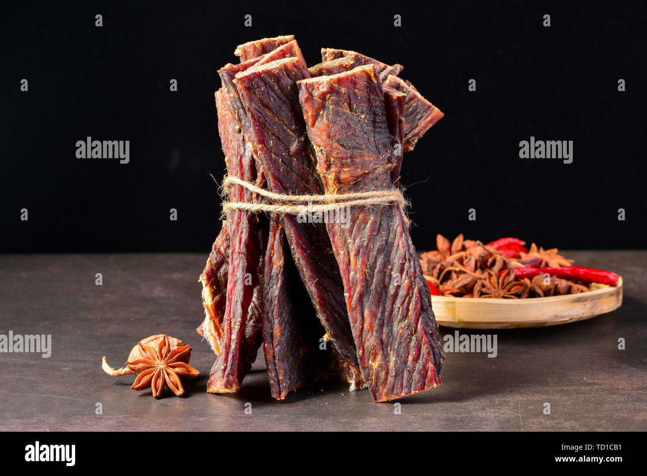 Air-dried hand-torn beef HD picture Stock Photo - Alamy