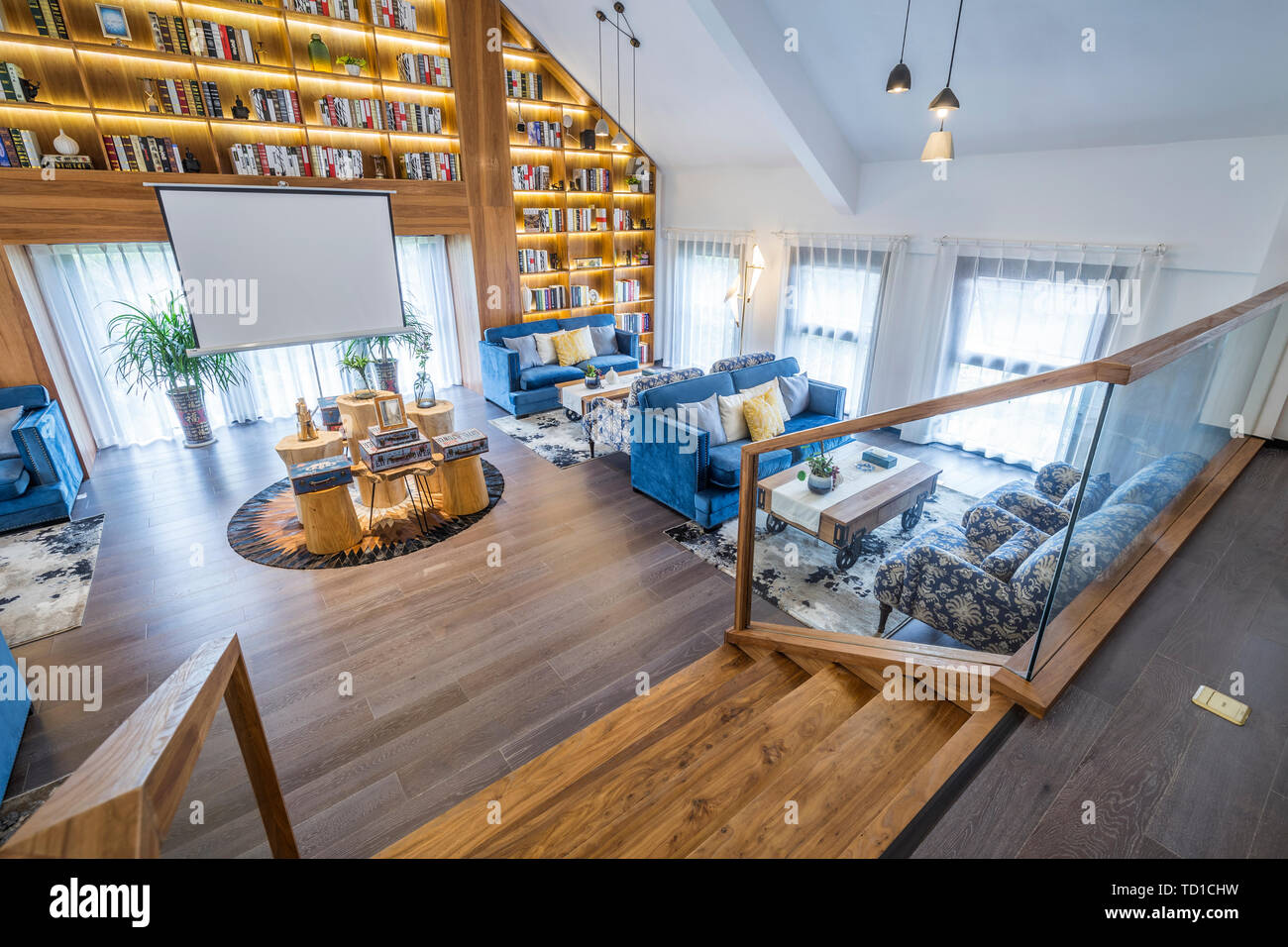 Design of interior design space of model room in modern living room ...