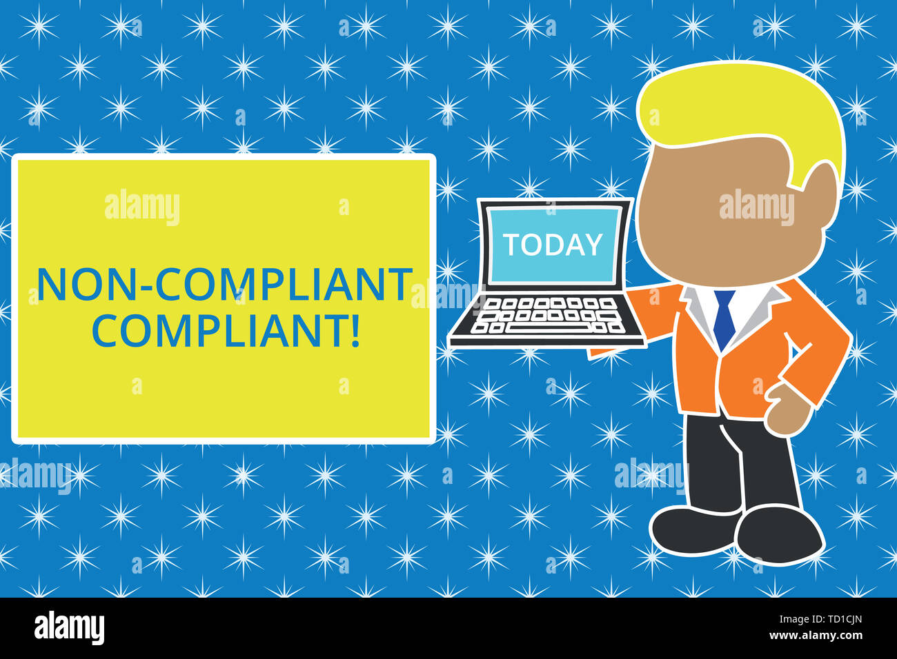 Writing note showing Non Compliant Compliant. Business concept for ...