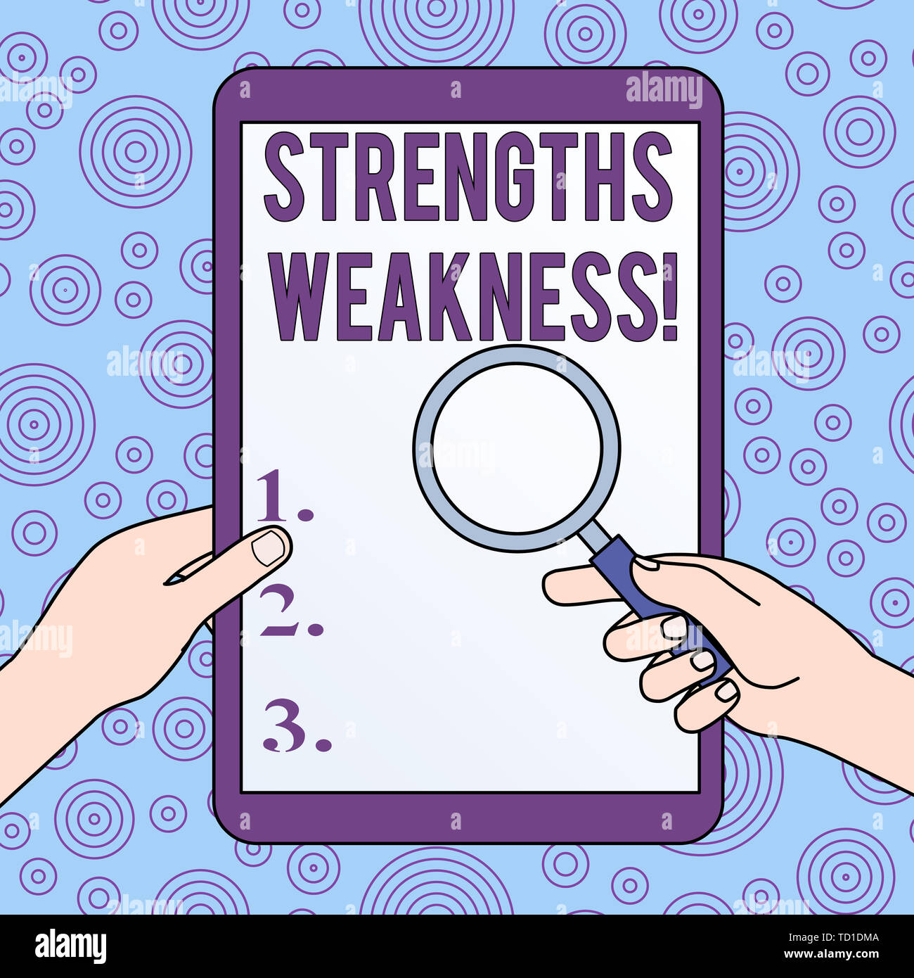 Conceptual hand writing showing Strengths Weakness. Concept meaning ...