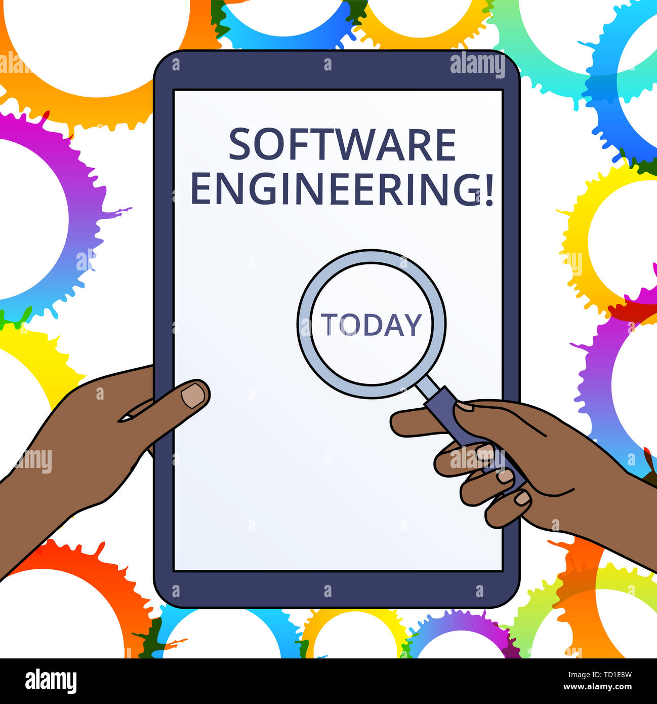 Conceptual hand writing showing Software Engineering. Concept meaning Program Development in ...