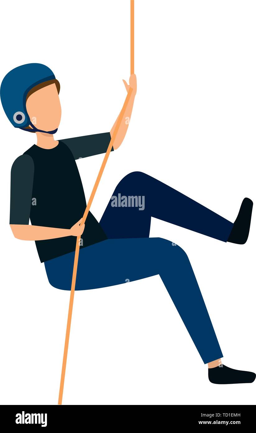man climbing with rope character Stock Vector Image & Art - Alamy
