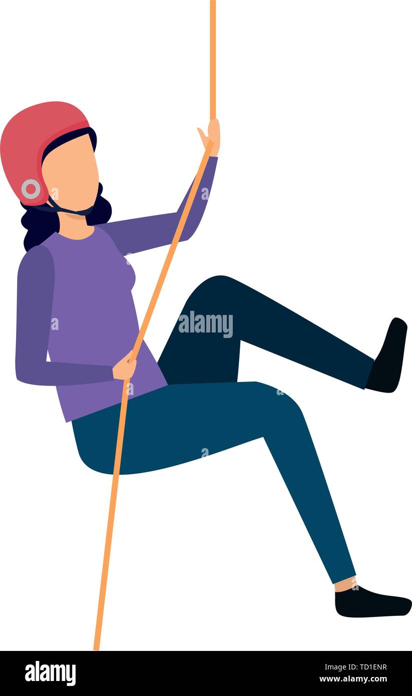 Rock climbing girl helmet Stock Vector Images - Alamy