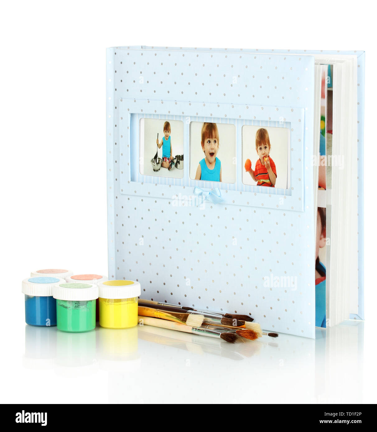 Baby photo album isolated on white Stock Photo - Alamy