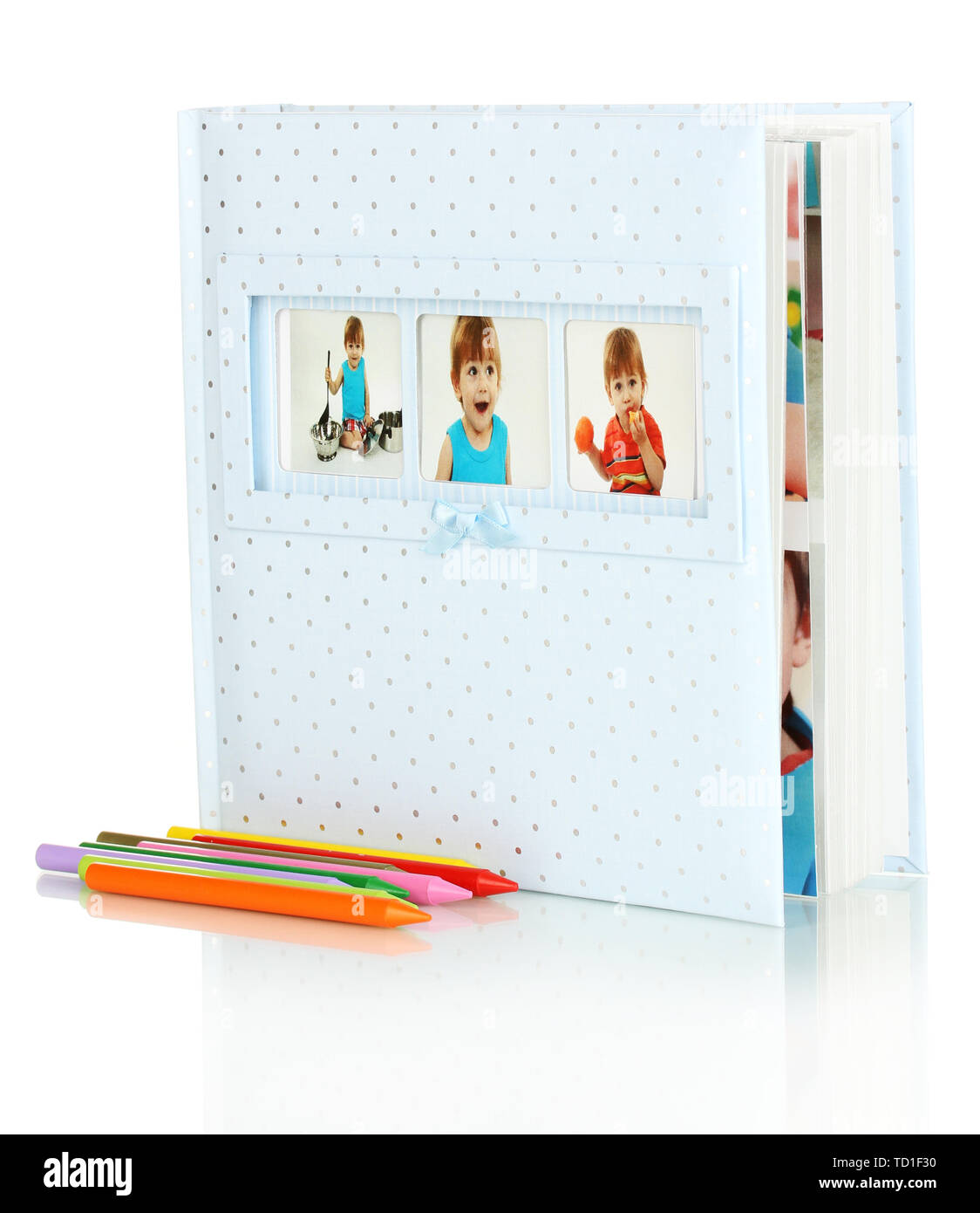 Baby photo album isolated on white Stock Photo - Alamy