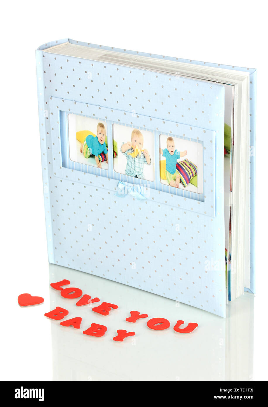 Baby photo album isolated on white Stock Photo - Alamy