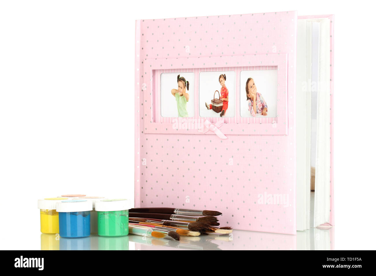 Children photo album isolated on white Stock Photo - Alamy