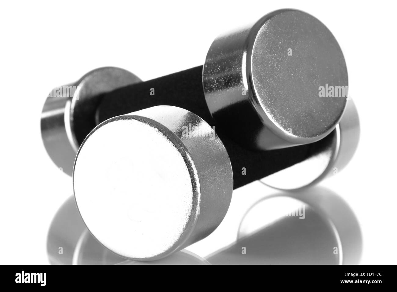 Dumbbells isolated on white Stock Photo - Alamy