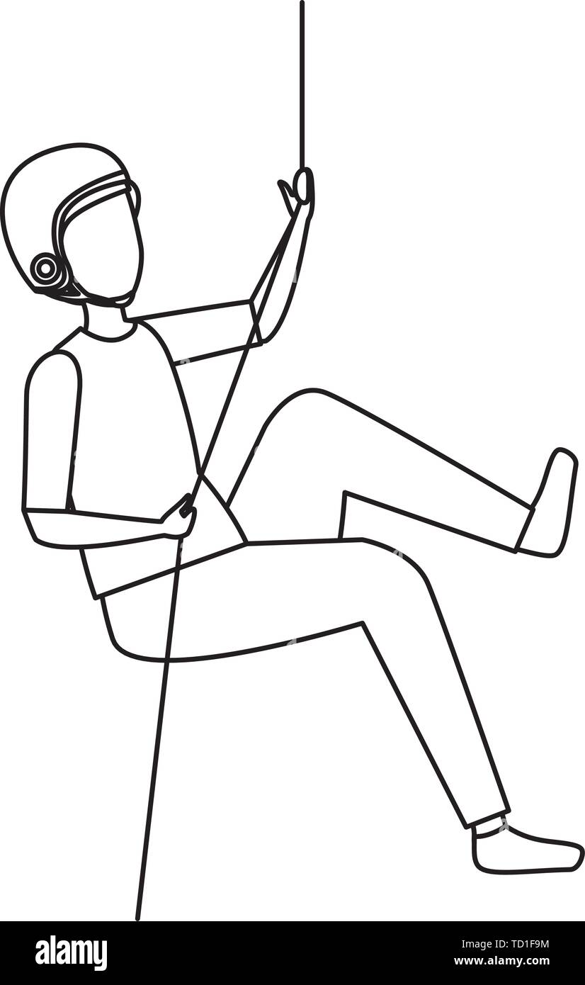 man climbing with rope character Stock Vector Image & Art - Alamy