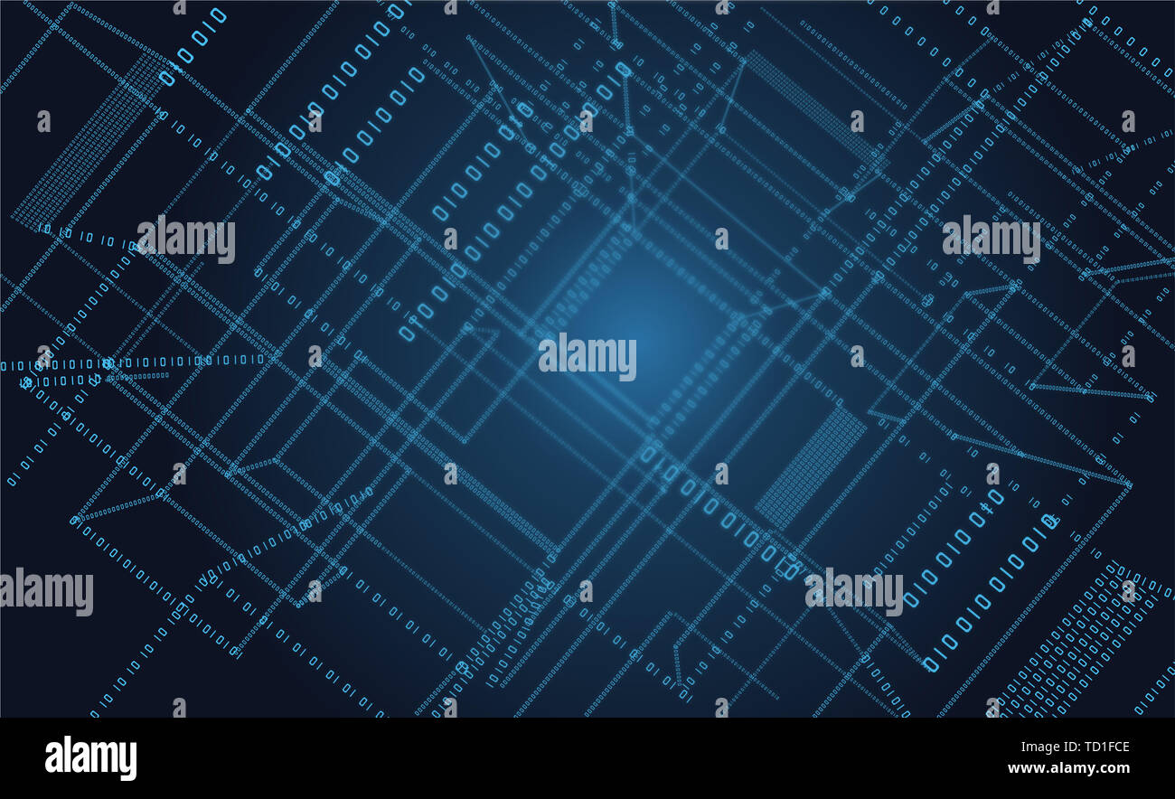 Digital Matrix Background Of Binary Code Data Flow In The Digital Age Binary Code Network