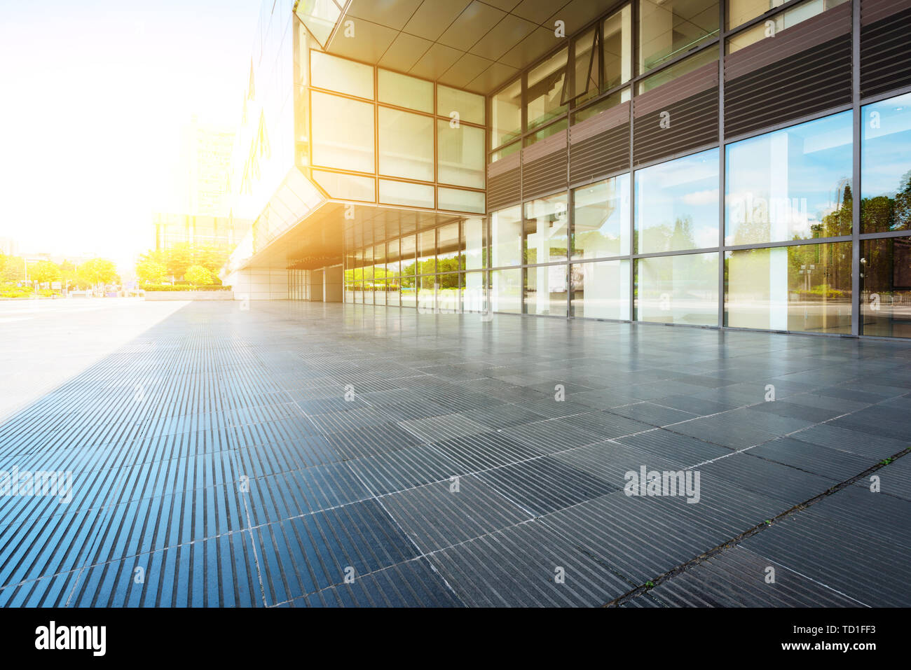 Modern square and skyscrapers Stock Photo - Alamy