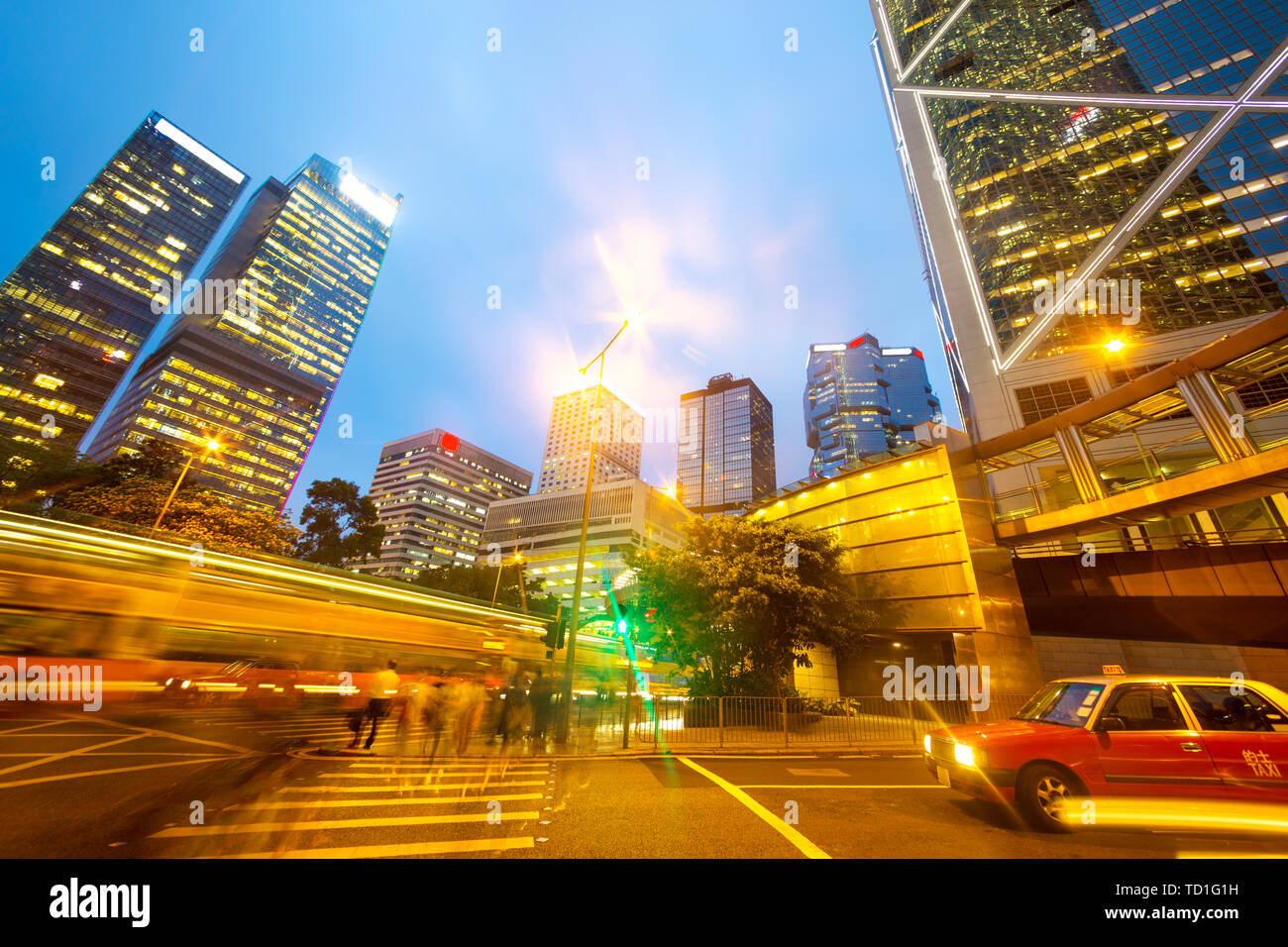 Modern city at night Stock Photo - Alamy