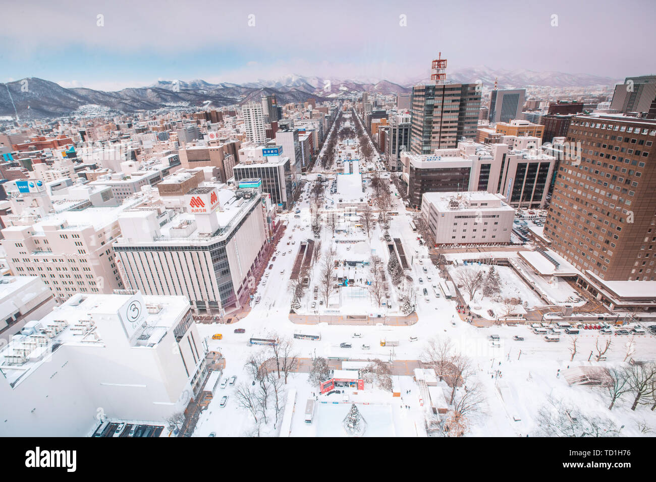 Sapporo covered in snow Stock Photo - Alamy