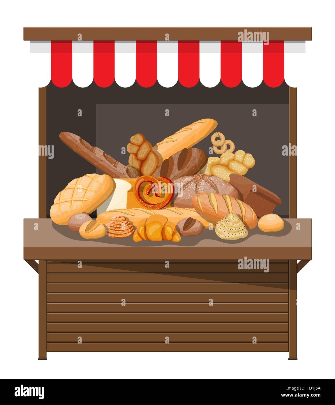 Bread products and market stall Stock Vector Image & Art - Alamy