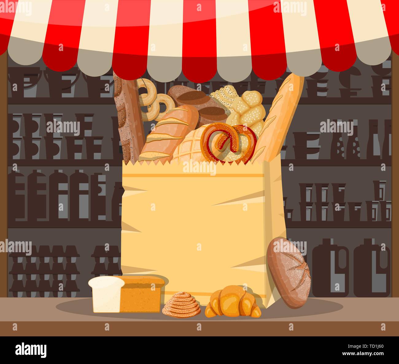 Bread products and market stall Stock Vector Image & Art - Alamy