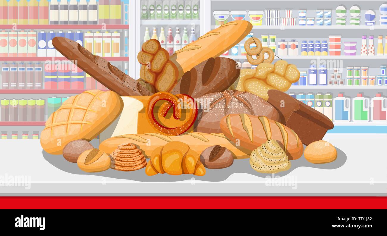 Bakery products icon set in Stock Vector Images - Alamy
