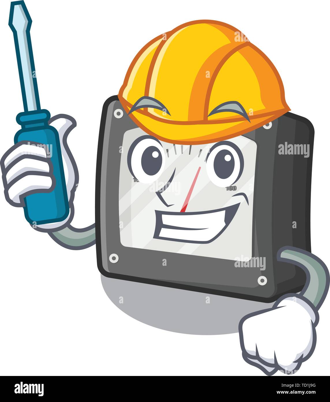 Automotive amperage meter above the cartoon table Stock Vector Image ...