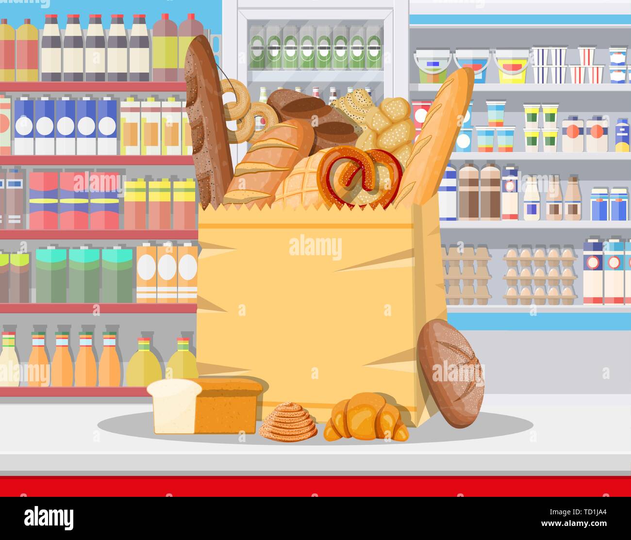 Whole food store interior Stock Vector Images - Alamy