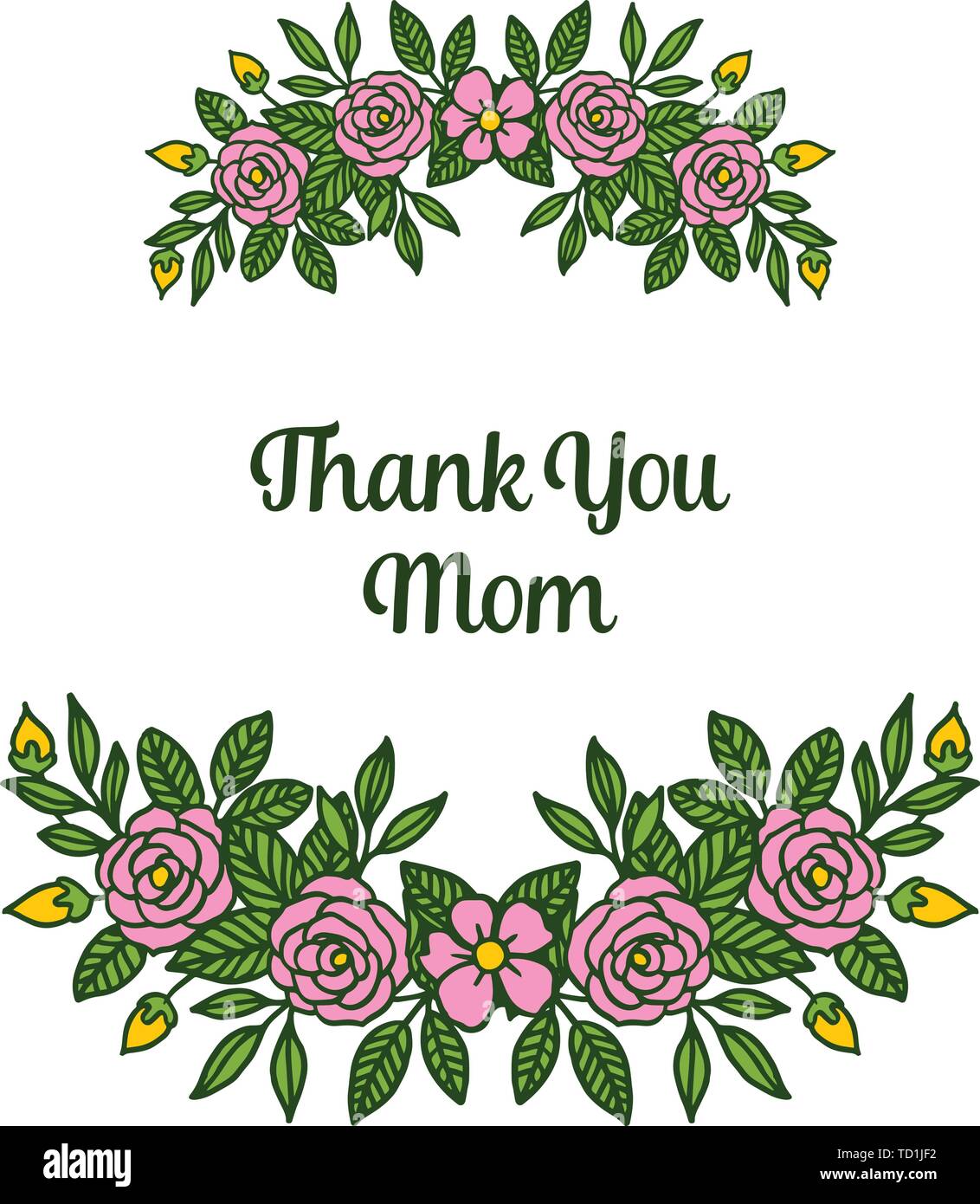 Vector illustration decorative of card thank you mom with pattern art ...