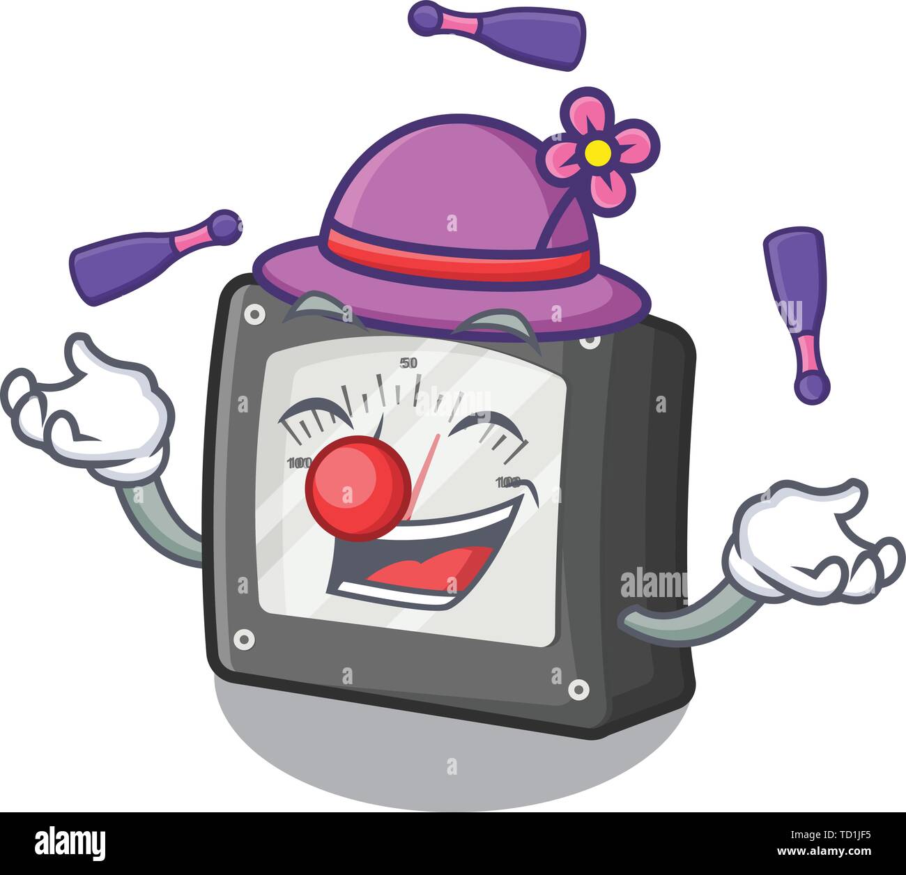 Juggling amperage meter above the cartoon table Stock Vector Image ...