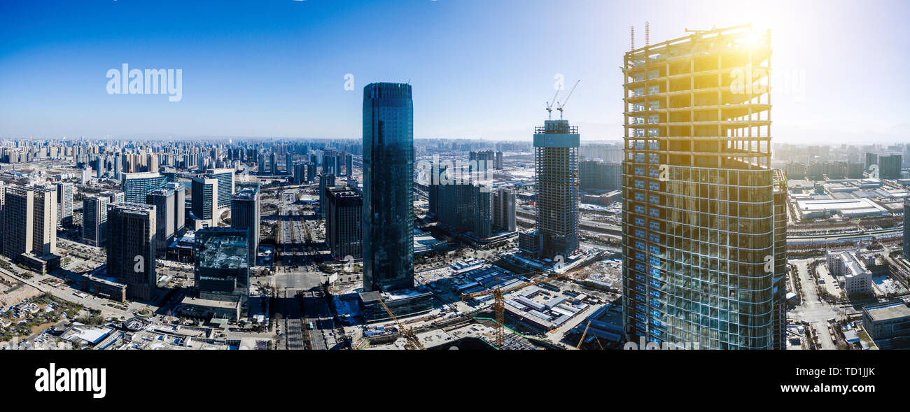 Aerial shooting city buildings Stock Photo - Alamy