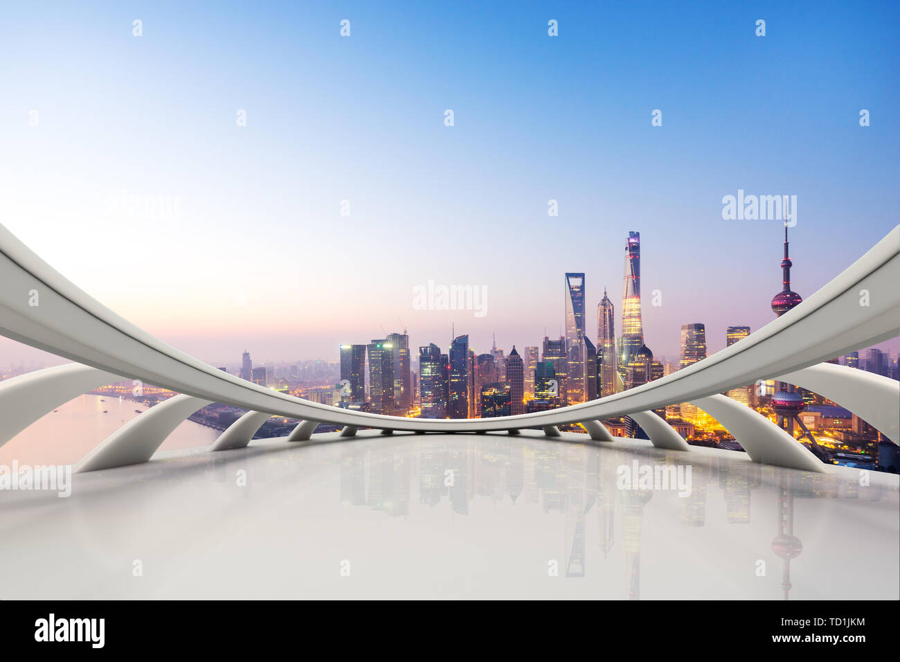Empty floor modern cityscape hi-res stock photography and images - Alamy