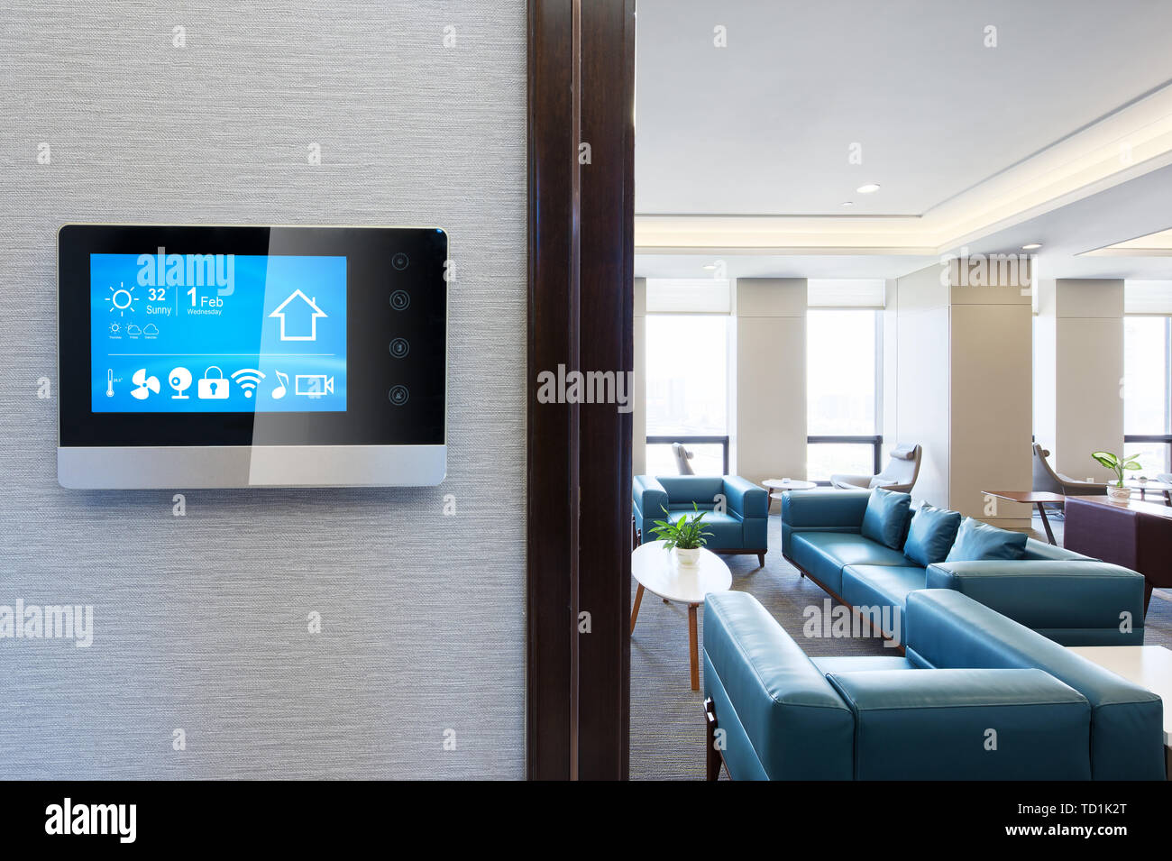 Smartscreen in modern living room Stock Photo - Alamy