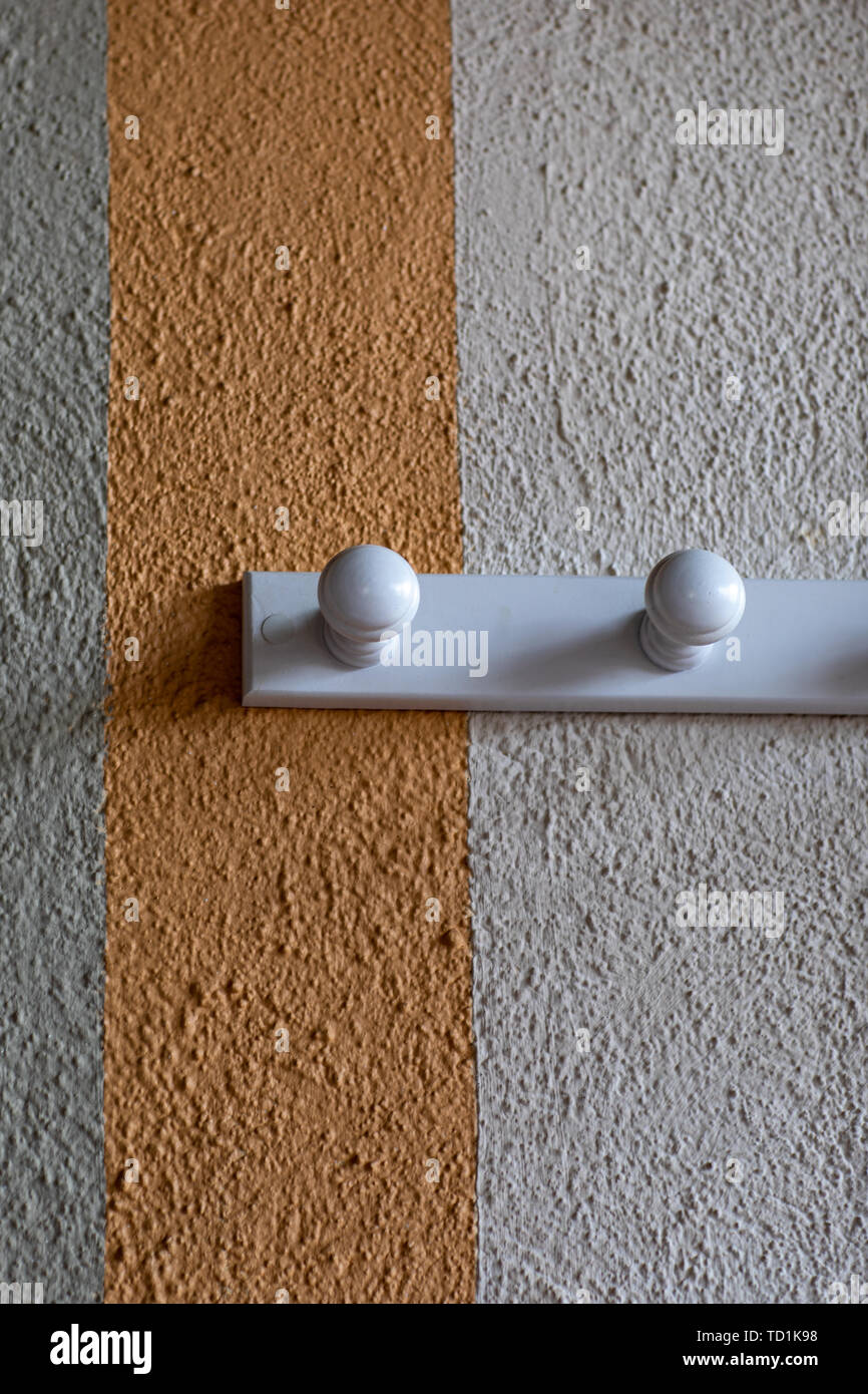 Coat rack and wall box with different colors and texture with relief ...