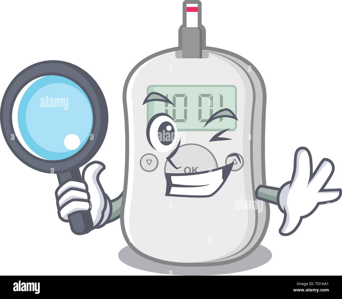 Detective diabetes check machine isolated the cartoon Stock Vector ...