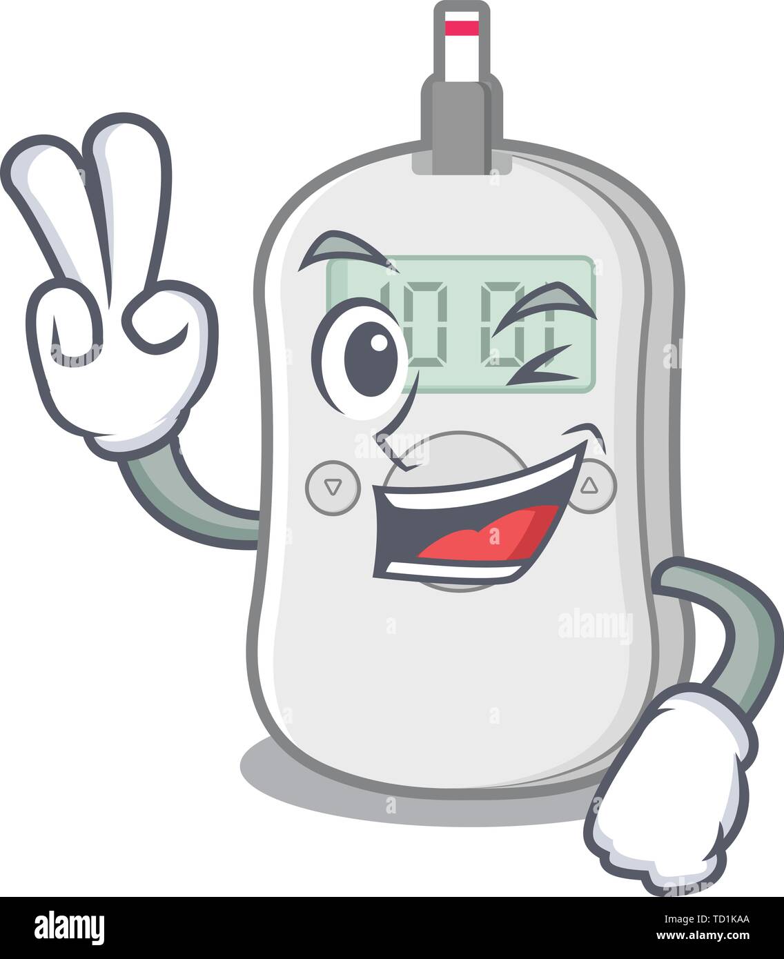 Two finger diabetes check machine isolated the cartoon Stock Vector ...