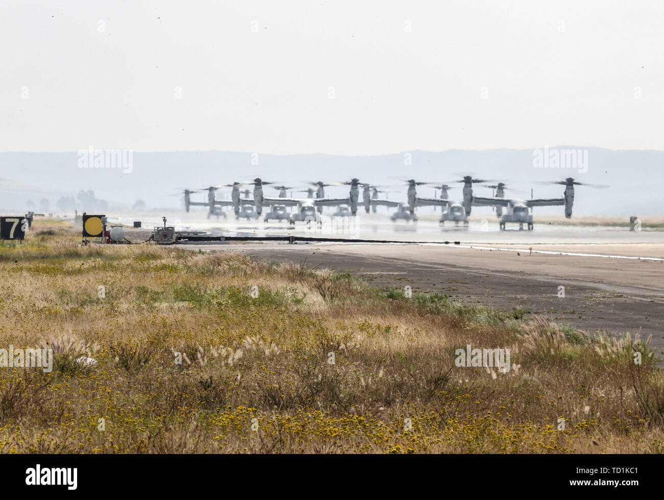 U.S. Marine Corps MV-22B Ospreys with Marine Medium Tiltrotor Squadron ...