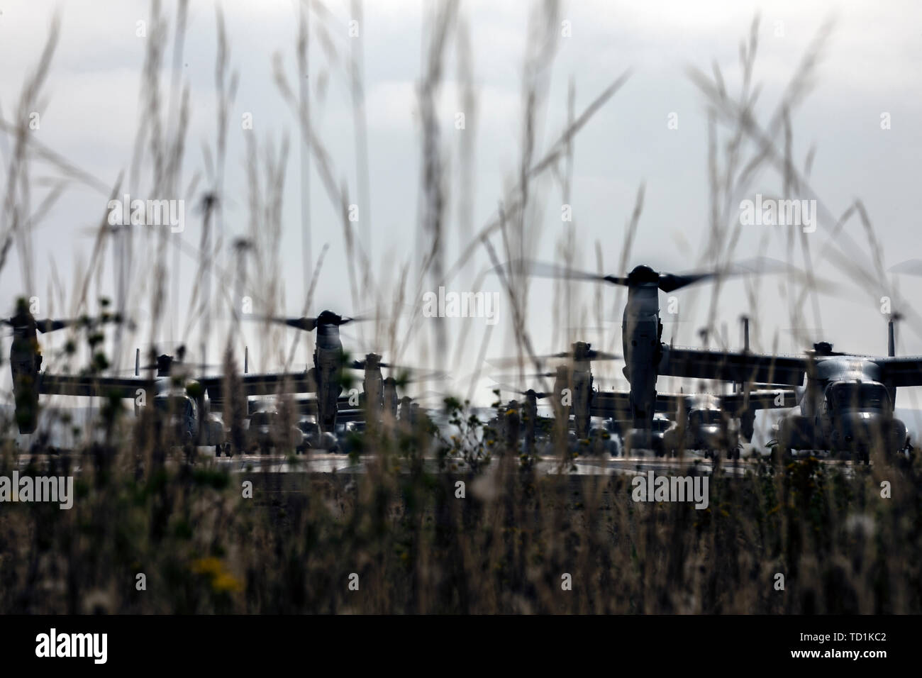 U.S. Marine Corps MV-22B Ospreys with Marine Medium Tiltrotor Squadron ...