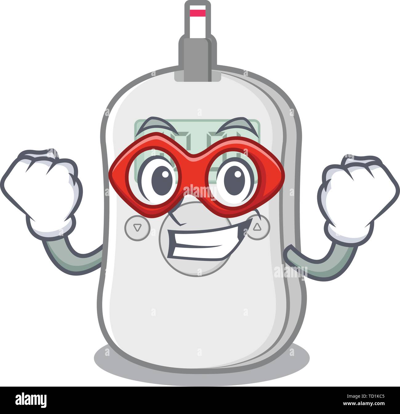 Super hero diabetes check machine isolated the cartoon Stock Vector ...