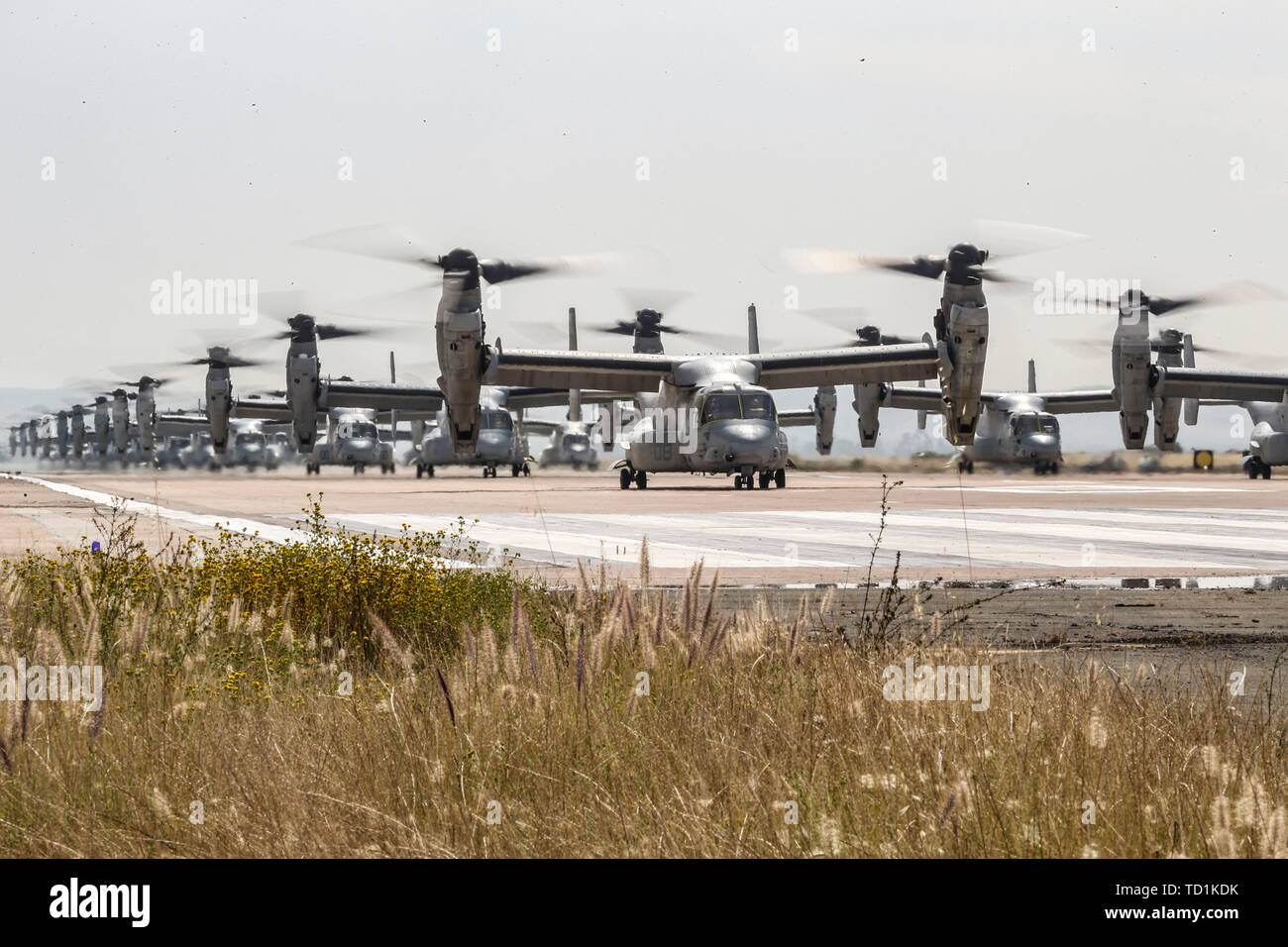 U.S. Marine Corps MV-22B Ospreys with Marine Medium Tiltrotor Squadron ...