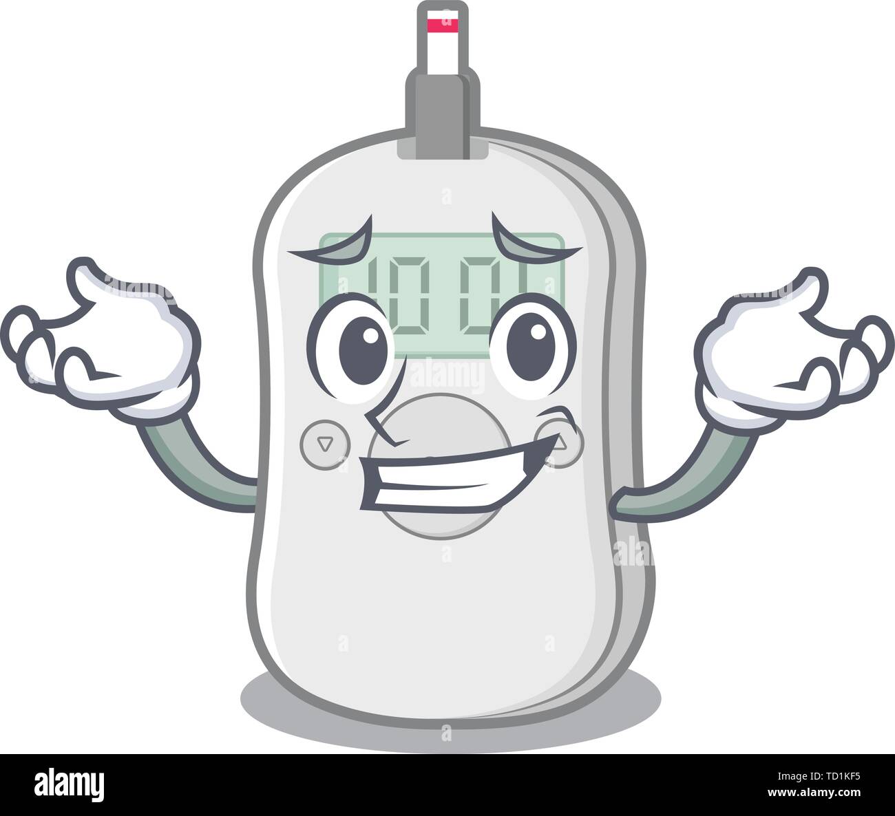 Grinning diabetes check machine isolated the cartoon Stock Vector Image ...