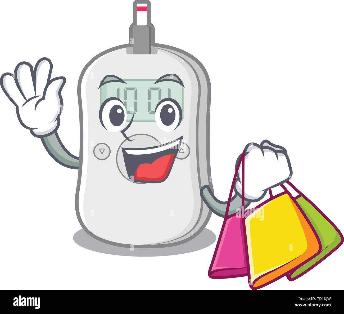 Shopping diabetes check machine isolated the cartoon Stock Vector Image ...