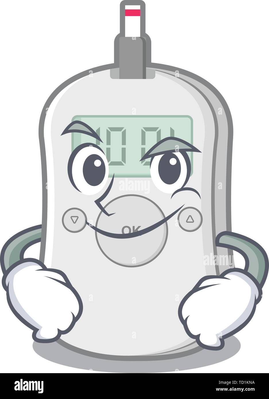 Smirking diabetes check machine isolated the cartoon Stock Vector Image ...