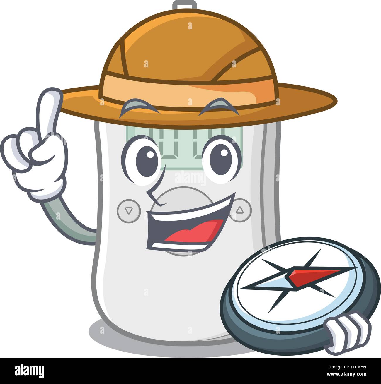 Explorer diabetes check machine cartoon medicine box Stock Vector Image ...