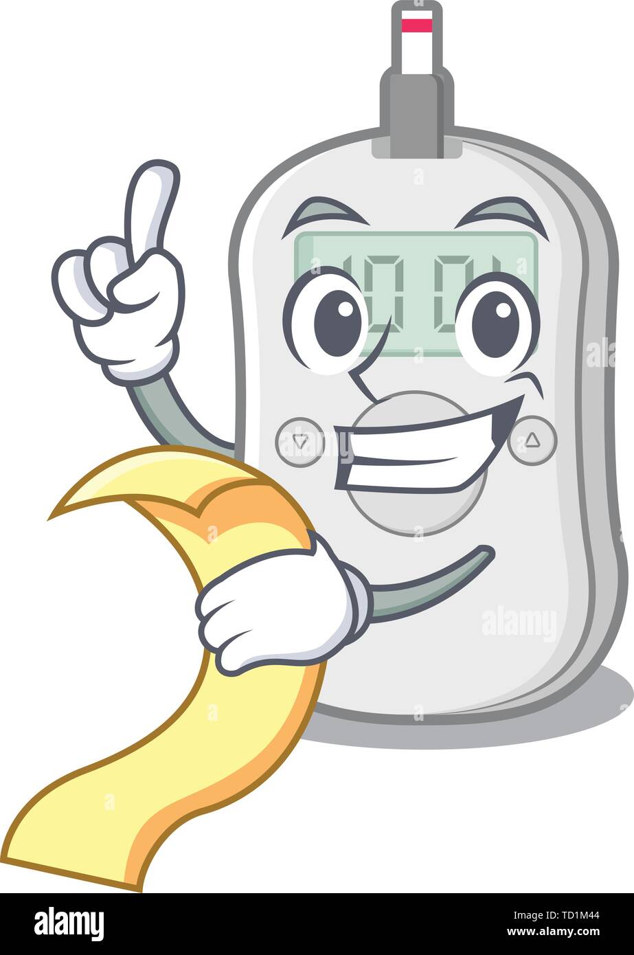 With menu diabetes check machine cartoon medicine box Stock Vector ...