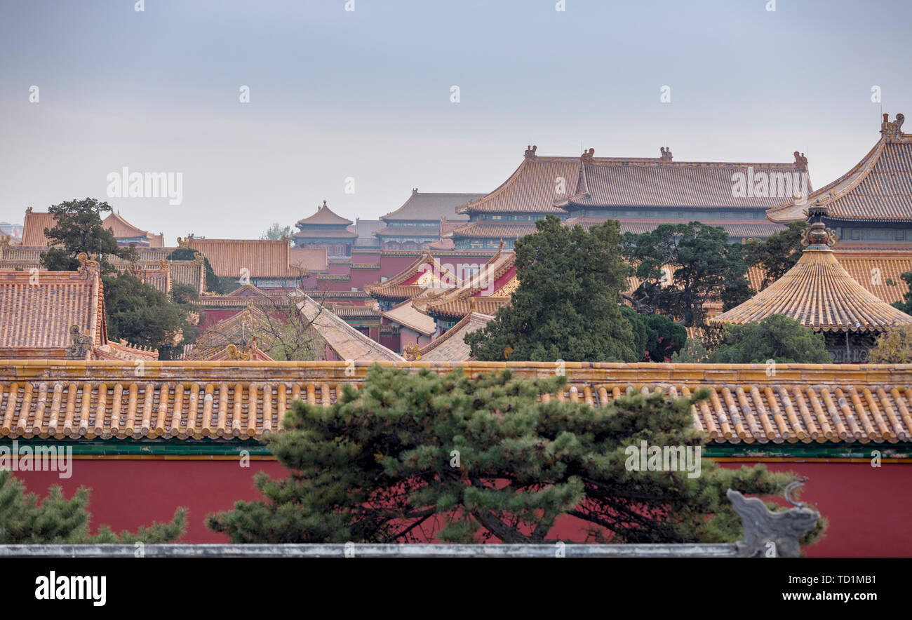 Architectural texture of the Imperial Palace Museum in Beijing Stock ...