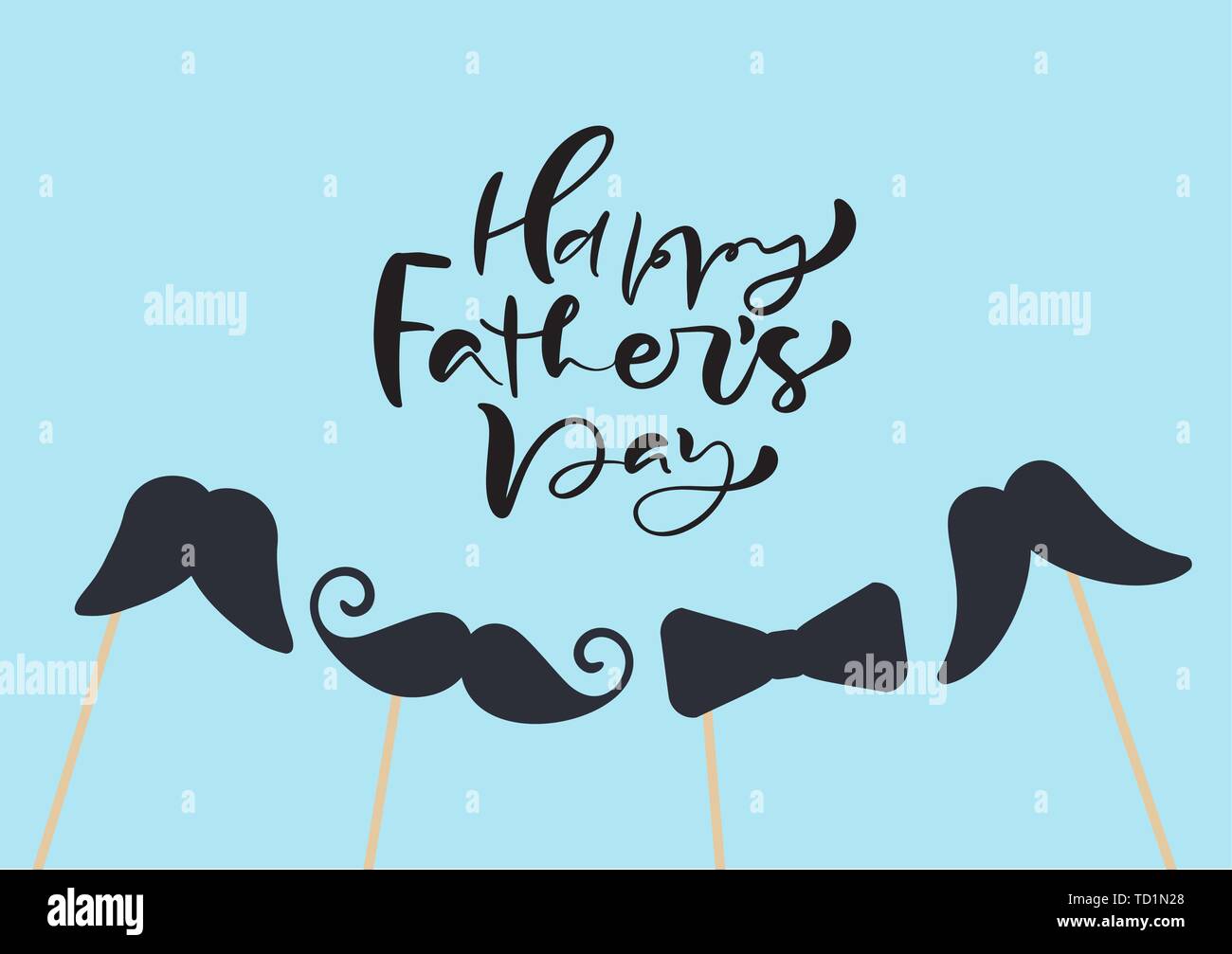 Happy fathers day isolated vector lettering calligraphic text with ...